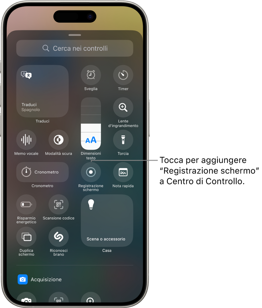 Effettuare una registrazione dello schermo su iPhone - Supporto Apple (IT)