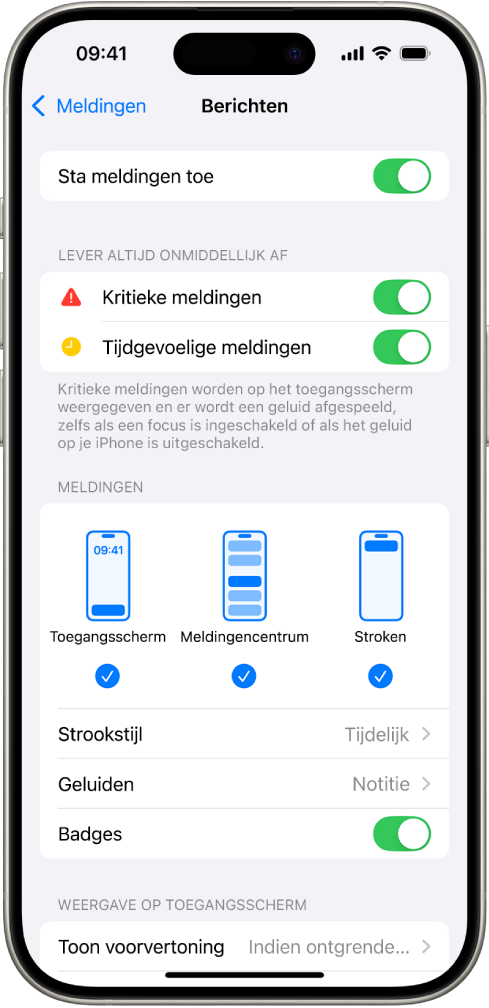 Berichtmeldingen wijzigen op de iPhone - Apple Support (NL)