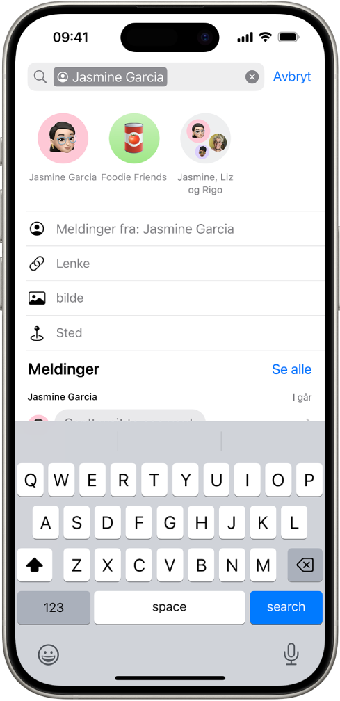 Søk i Meldinger på iPhone - Apple-kundestøtte (NO)