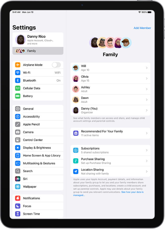 Set up Family Sharing on iPad - Apple Support