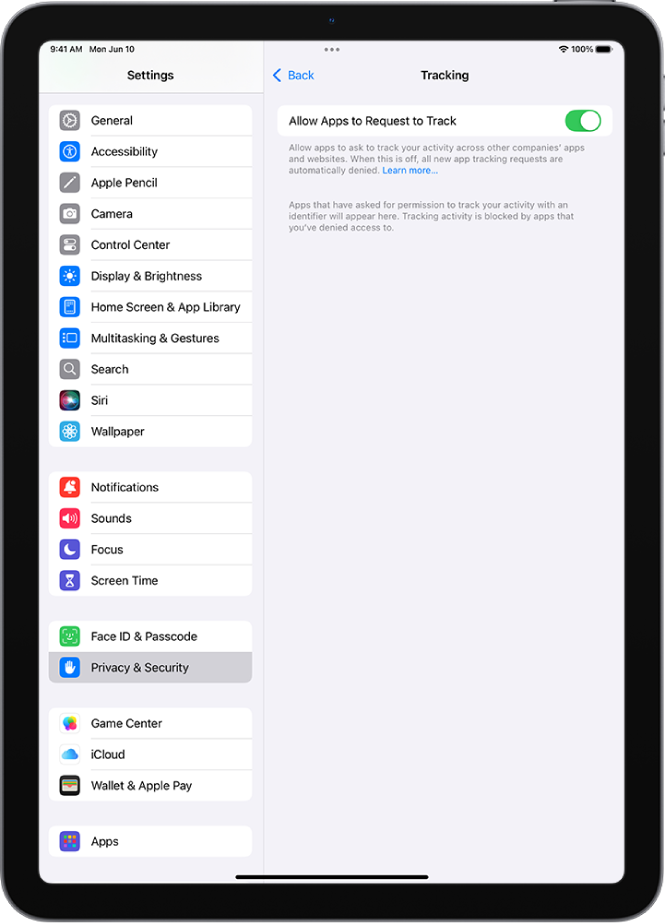 Control what you share on iPad - Apple Support (IN)