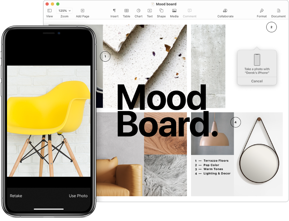 Фото на iPhone, готовое к вставке в документ на Mac.