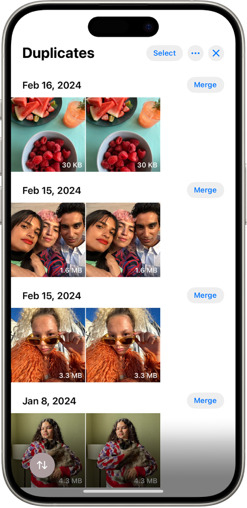 Merge duplicate photos and videos on iPhone - Apple Support (MO)